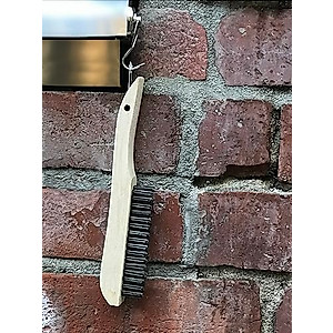 JOUNJIP 4 Multi-Purpose Shoe Handle Wire Scratch Brushes with Black Oil Tempered Steel