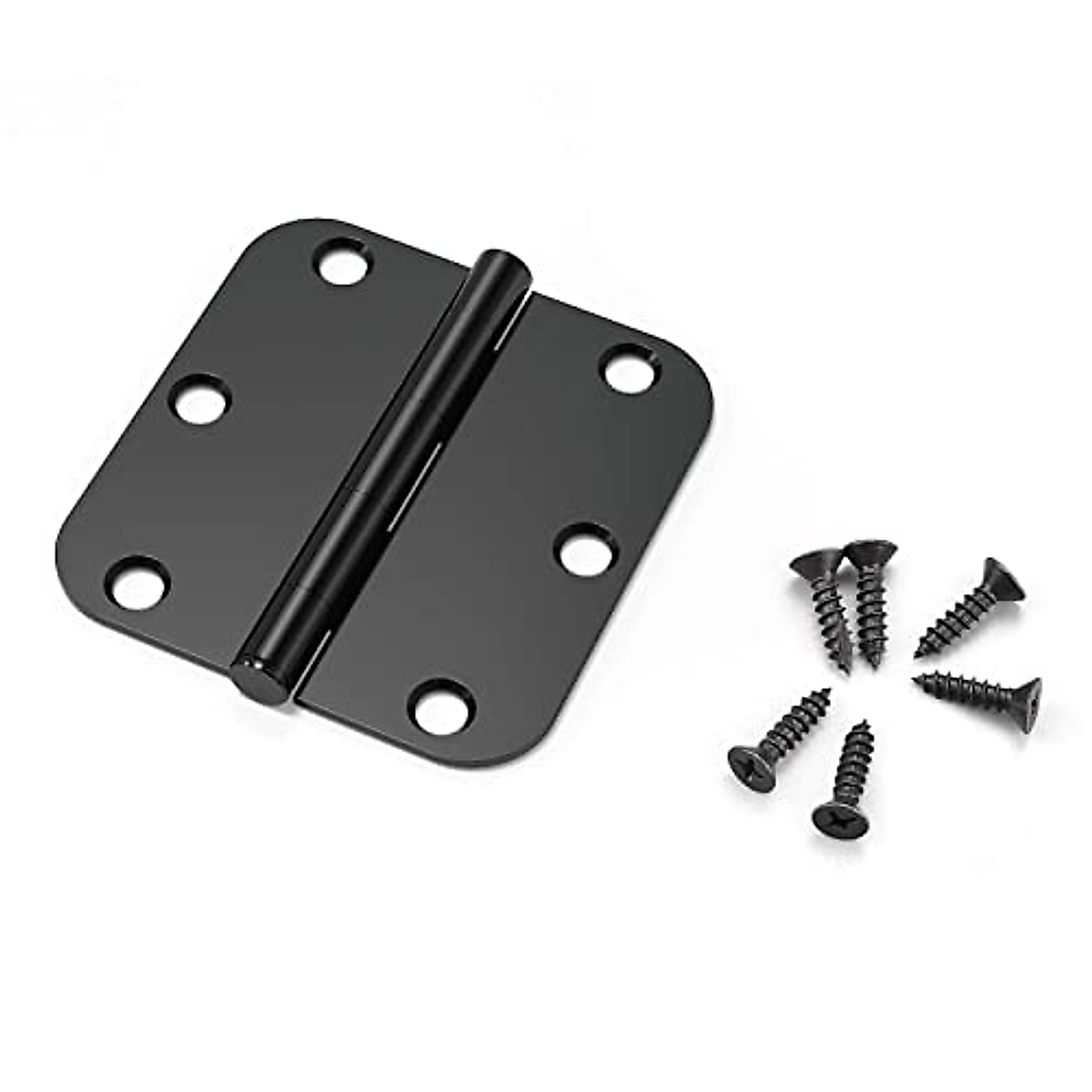 KNOBWELL 36 Pack Door Hinges Black Matte 3.5 inch 5/8 Radius, 3.5" x 3.5" Heavy Duty Hinges for Doors Interior Exterior