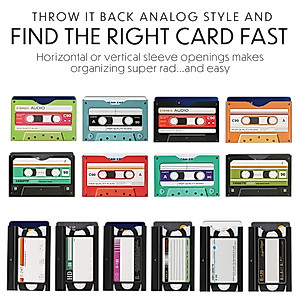 LotFancy RFID Blocking Sleeves (19 Pack, 14 Credit Card Sleeves + 5 Passport Sleeves) for Identity Theft Protection, Designed with Cassette Pattern