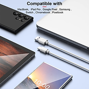 USB Type C Cable [4 Pack 3+3+6+6FT] 5A Fast Charging Data Cable, USB A to Type C Charger Cord for Samsung Galaxy S23 S22 S21 S20 S10 Plus Note 10 LG Google Pixel Moto etc