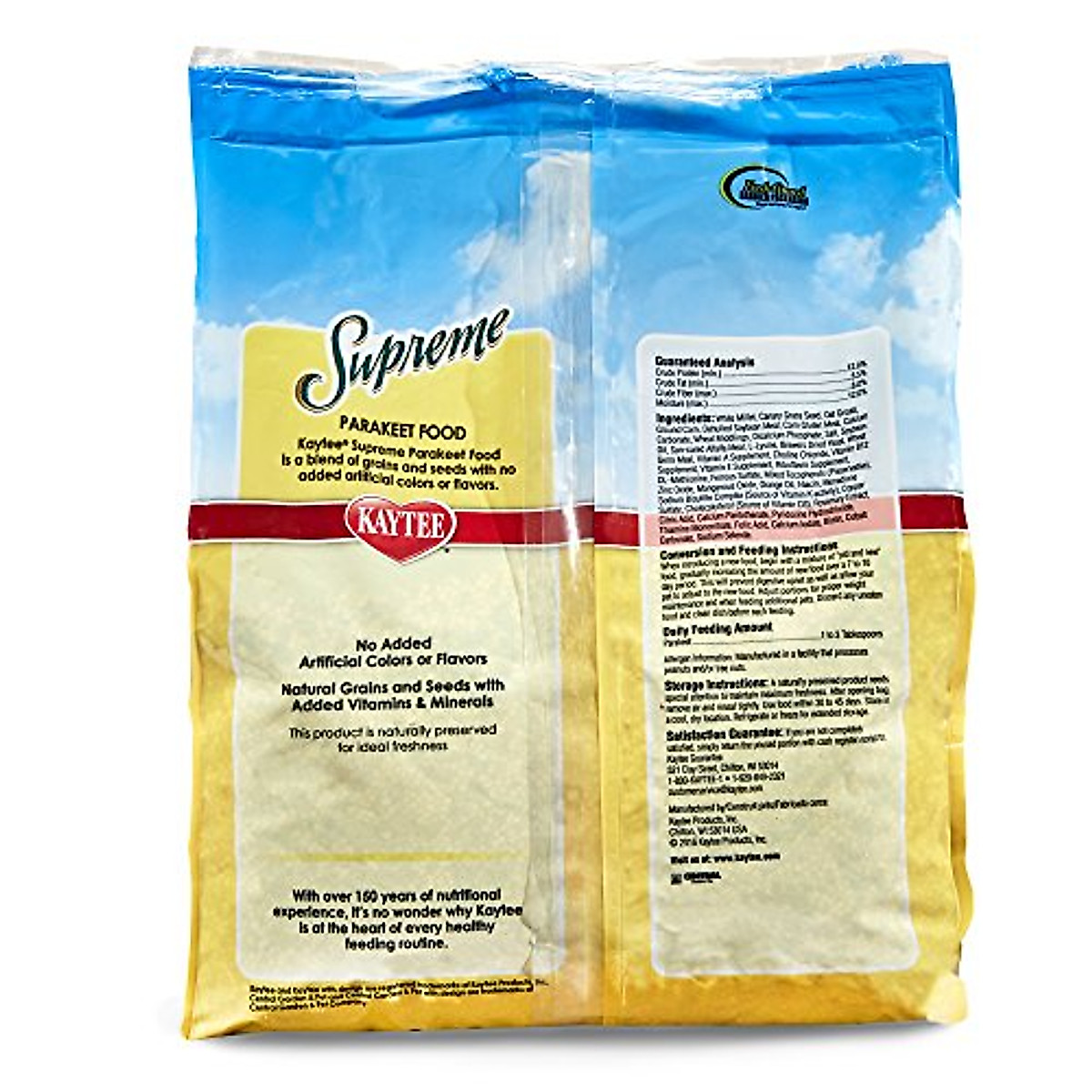 Kaytee Supreme Bird Food For Parakeets, 5-Lb Bag