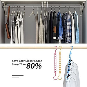 Fun Land 6 Pack Magic Closet Organizers ,9 Hole Space Saving Clothes Hangers for Heavy Clothes, Closet Organizer Hangers for Dorm Room Essentials
