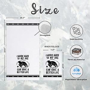 Homythe Dog Mom Gifts for Women, Black Dog Decor for Dog Lovers, 2 Pack Waffle Weave Kitchen Towels, Funny Dog Dish Towels, Farmhouse Tea Towels - Cute Birthday Christmas Housewarming Gift