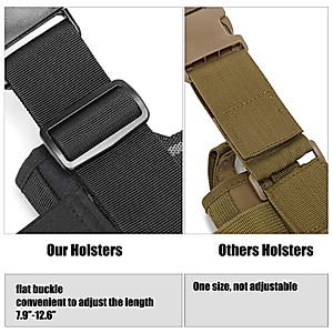 Left Handed Leg Holsters for Pistols, Drop Leg Holster Thigh Gun Holster for Men, Airsoft Pistol Holster Adjustable Tactical Leg Harness for Large Medium Pistols