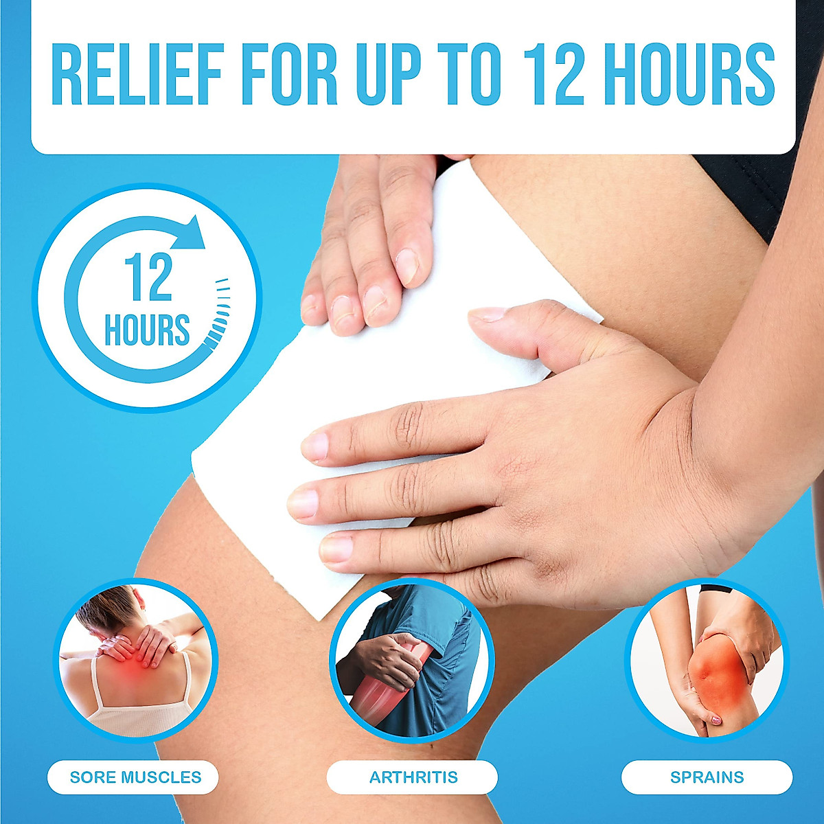 JJ CARE Lidocaine Patches (Pack of 6), 4% Lidocaine Patches Maximum Strength, 4"x5.5" Lidocaine Back Pain Relief Patches for Fast Numbing of Aches, Back, Neck, Muscle Soreness, Lasting Up to 12Hrs