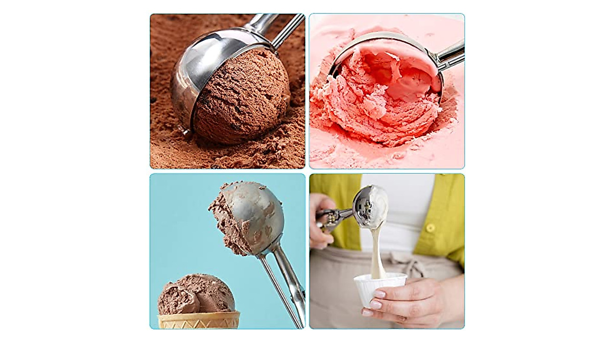 Premium Cookie & Ice Cream Scoop Set - 3 Sizes Stainless Steel