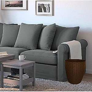 Elly décor Set 2 pz 2.3 gallons Round Trash bin Efficient Trash Can Wastebasket, Fits Under Desk, Kitchen, Home, Office, Durable Plastic Classic Trash bin 9lts Chocolate