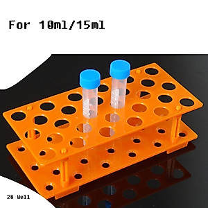 YXQ 28 Well Centrifuge Tube Rack，Orange Test Tube Holder for 10ml/15ml Detachable Plastic Stand (2 Packs)