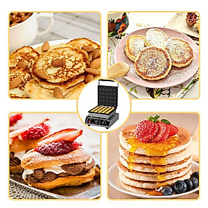 25 PCS Mini Pancakes Maker Machine,110V Mini Dutch Pancake Maker, 1750W Commercial Electric Nonstick Waffle Maker Machine for Home and Restaurants