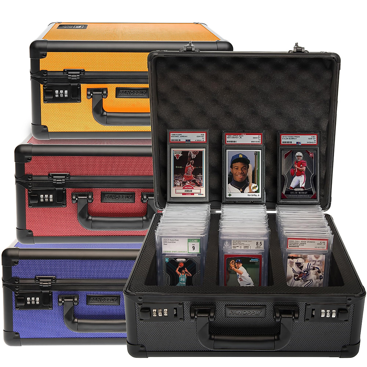 PANOPPLY Slab Armor 120+ 3 Row Psa Graded Card Storage Box Graded Card Case Psa Slab Case for Graded Cards Psa Card Case Baseball Card Cases for Sports Cards Storage Sports Card Case (Black)