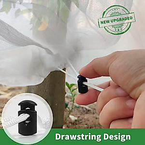 4 Pack Garden Plant Fruits Blueberry Bushes Protection Netting Covers Bags with Drawstring, Tomato Protective Cover Garden Plant Netting Barrier Bags for Vegetables Fruits (4.6 x 5.9 Ft)