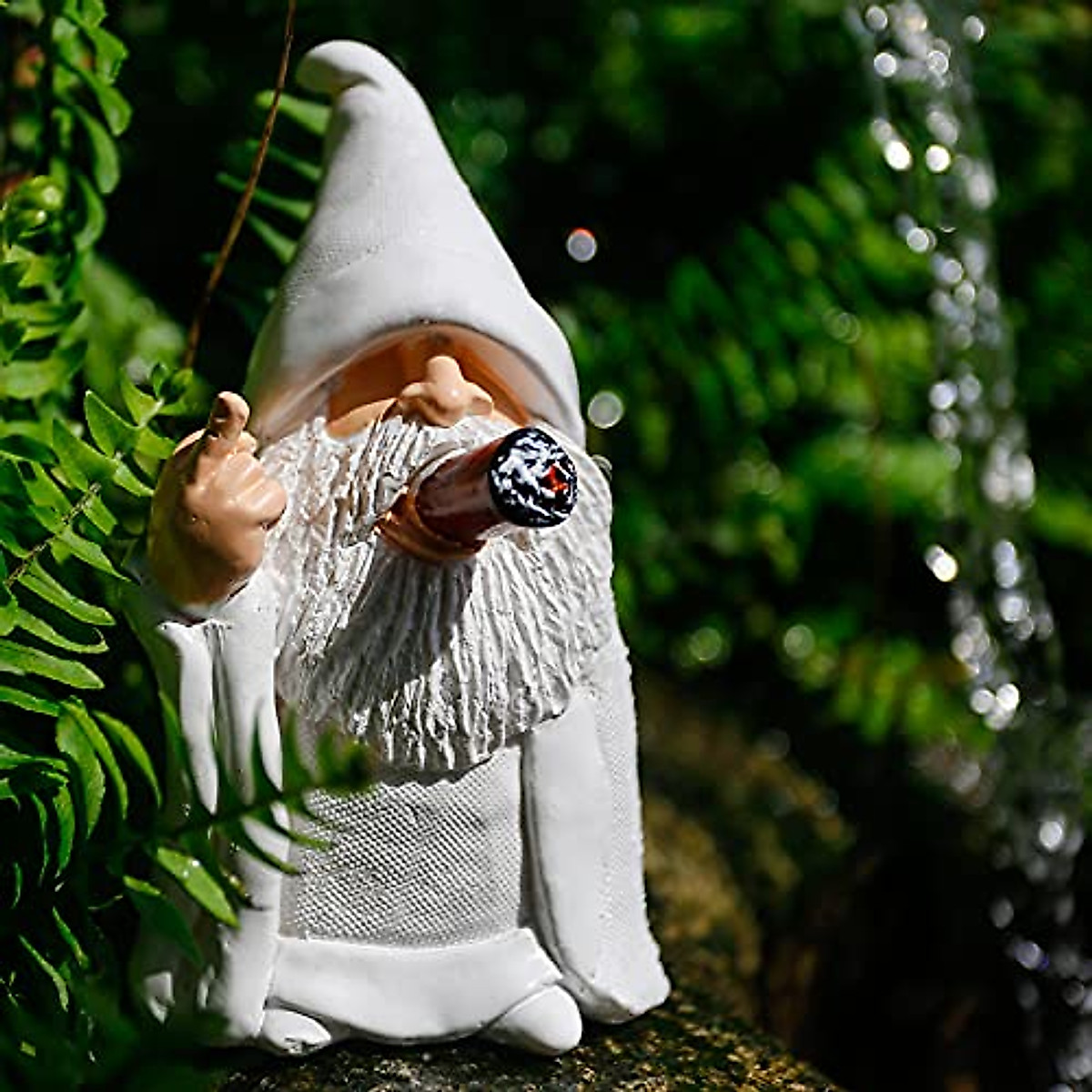 BBdis Funny Garden Gnome Statue,5.9in Naughty Mini Smoking Middle Finger Gnomes Statue for Fairy Garden,Indoor or Outdoor Lawn Garden Christmas Decorations Housewarming Garden Gifts