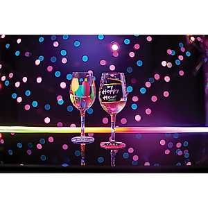 Enesco Designs by Lolita Squad Hand-Painted Artisan Wine Glass, 15 Ounce, Multicolor