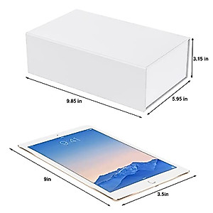 MOZRRO Gift Box with Lids, 9.85 x 5.95 x 3.15 In Magnetic Closure Collapsible Gift Boxes for Gift Packaging, Gift Box for Christmas,Mothers Day,Fathers Day,Graduations,Weddings,Birthdays Gifts