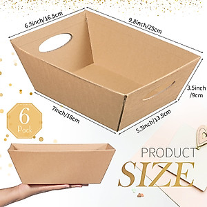 Mimorou 6 Pack Christmas Baskets for Gifts Empty Gift Basket Kit Includes 6 Empty Gift Baskets 6 Clear Gift Bags for Baskets and 10 Pull Bows Gift Packages for Christmas Birthday Party(Black)