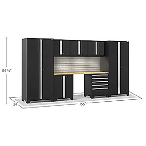 NewAge Products Pro Series Black 8 Piece Set, Garage Cabinets, 64109