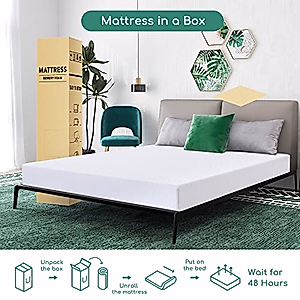 Airdown Queen Mattress, 8 Inch Memory Foam Mattress in a Box, Medium Firm Green Tea Gel Mattress for Queen Size Bed, CertiPUR-US Certified,AD-REP1-8Q
