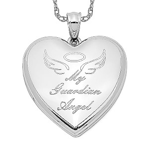 IceCarats 925 Sterling Silver Guardian Angel Ash Holder Heart Love Personalized Photo Locket Cremation Necklace Memorial Charm Urn Pendant Only