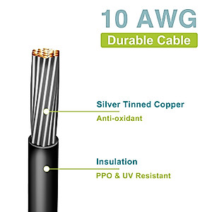 Solar Y Branch Connectors 40A, Solar Connectors with a Spanner, Solar Cable Parallel Adaptor Wire Plug Tool Kit for Solar Panel (2*M/FF+2*F/MM+ 2 Spanners)