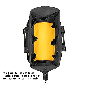 DEWALT DG5543 16 in. 33 Pocket Tool Bag + DEWALT Titanium Nitride Coated Drill Bit Set, Pilot Point, 21-Piece (DW1361)