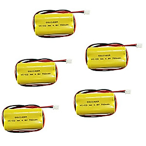 GSUIVEER BL93NC487 BL93NC484 BAA48R Ni-Cd 4.8V 700mAh Exit Sign Emergency Light Battery Replacement (5 Pack)