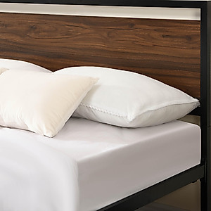 Queen Size Metal Bed Frame,Industrial Platform Queen Bed Frame with Headboard and Footboard,Mattress Foundation with Strong Steel Slat Support,11" Under Bed Storage Space,Easy Assembly