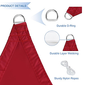 E&K Sunrise 12' x 12' Waterproof Sun Shade Sail Outdoor Rectangle Canopy Shade Cover UV Block for Pergola Patio Backyard Garden Deck (Red)