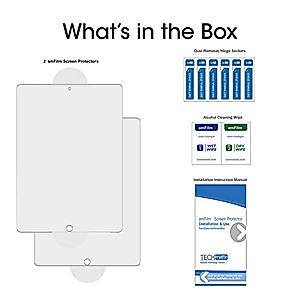 amFilm Glass Screen Protector for iPad Air 3, iPad Pro 10.5" (2017), Apple Pencil Compatible, Tempered Glass, 2 Pack