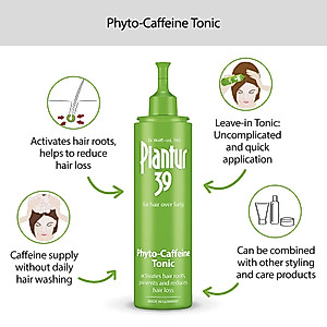 Plantur 39 Natural Phyto Caffeine Hair Growth Scalp Tonic for Women for Fine, Thinning Hair, Niacin, Caffeine, Zinc, Castor Oil, Sulfate Free, 6.76 floz