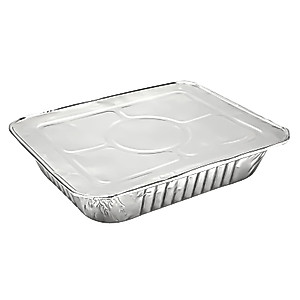 20 Pack Half Size Aluminum Pans with Lids, 9x13 Tin Food Storage Trays for Baking, Catering, Table, Food
