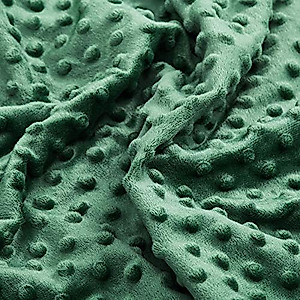 TONGDADA Weighted Blanket Cover (Dark Green Minky Dot, 60''x80'' Duvet Cover)