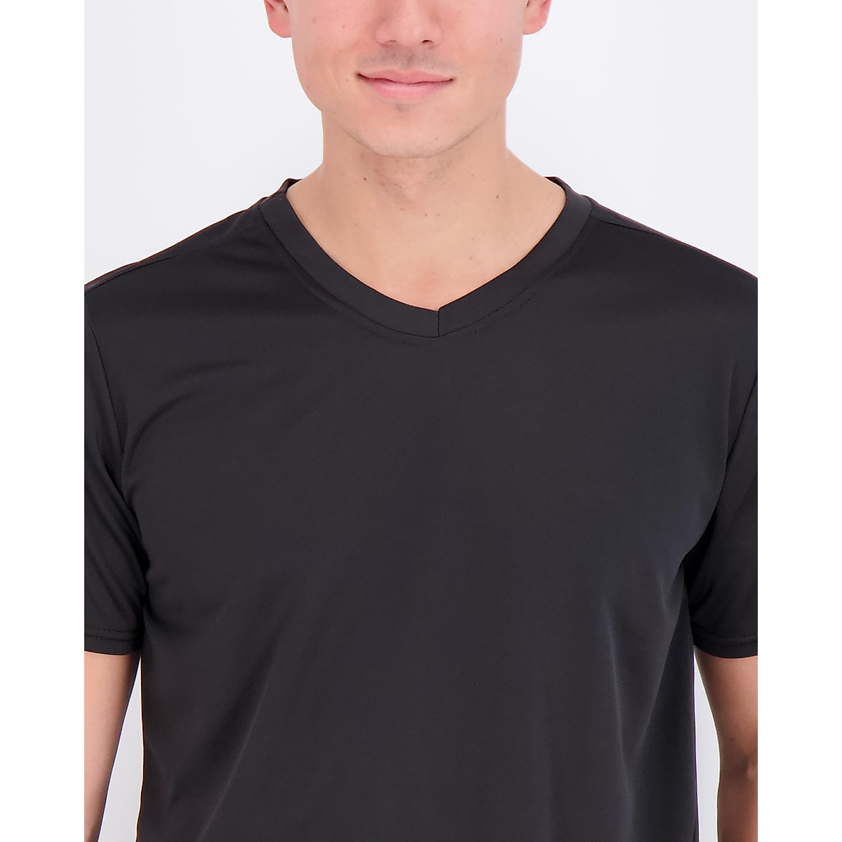 5 Pack: Men’s V Neck Mesh Active T-Shirt Essentials Performance Workout Gym Training Quick Dry Fit Dri Breathable Short Sleeve Under Shirt Athletic Sport Fitness Exercise Running Top SPF,Set 4-M