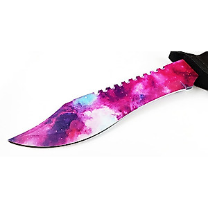 Falcon 12" Tactical Fixed Blade Outdoor Machete, Pattern Fixed Blade. Camping Knife. For Outdoor Camping and Hunting -Cut Branches, Ropes (Galaxy Purple)