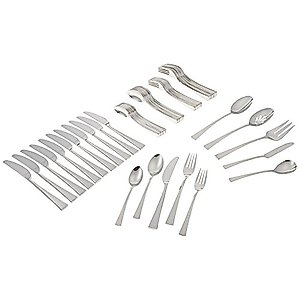 Gorham 871430 Biscayne 65-Piece Stainless Flatware Set, Silver