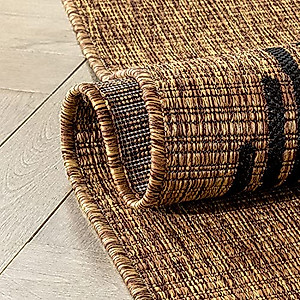 Well Woven Kaila Natural Color Indoor/Outdoor Tribal Diamonds (5'3" x 7'3") Area Rug