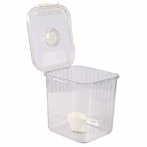22 Lbs Airtight Rice Container with Cup, Clear Food Storage Container for Dry Food, 1 Pack