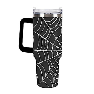 Goth Spider Web 40OZ Tumbler Stainless Steel Travel Mug Water Bottle Car Cup Tea Cups with Lid Black-style