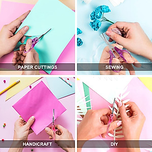 4 Pcs Small Scissors All Purpose, Stainless Steel Small Sewing Scissors Set with Protective Cover, Mini Detail Craft Scissors for Paper Cutting, Sewing, Scrapbooking, DIY Projects