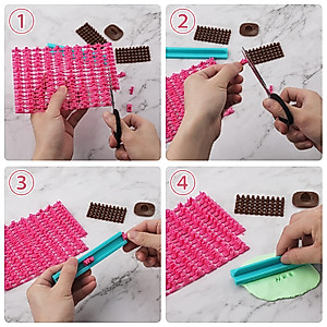 3pcs Alphabet Letter Stamps for Clay with 2pcs Combination Tools, Plastic Number and Letter Stamps for Clay Tiny Cookie Stamp for Biscuit Pottery DIY Projects Pink and Brown