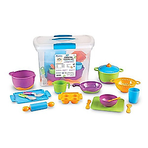 Learning Resources New Sprouts Classroom Kitchen Set - 45 Pieces, Ages 2+ Pretend Play Food for Toddlers, Preschool Learning Toys, Kitchen Play Toys for Kids