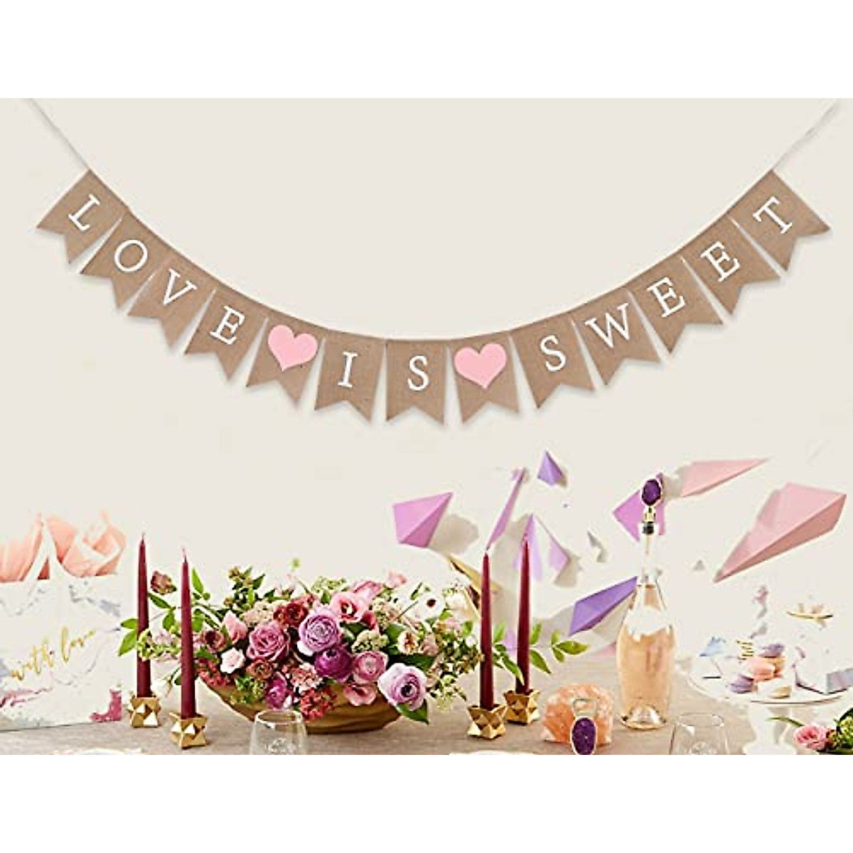 Love is Sweet Burlap Banner - Love is Sweet Decorations, Sweets Burlap Banner,Baby Shower,Photo Decoration Props, Rustic Wedding Bridal shower Decor