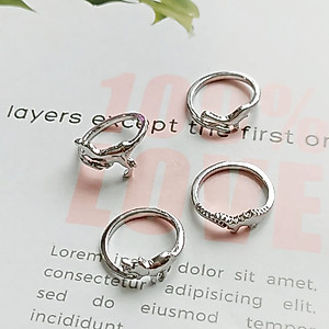 Vangelady 4 Pcs Dinosaur Rings Sets Jurassic Era Dinosaur Statement Ring Adjustable Knuckle Band Jewelry for Women Men Girls, Silver C