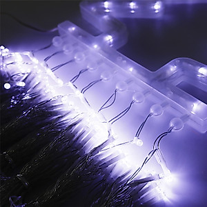 GIHOO Christmas Outdoor Lights Decorations 317 LED 10FT X9 Outdoor Tree String Lights Christmas New Year Garland Outdoor for Bar Home Garden Christmas Tree Lights (White/Warm White by Random)