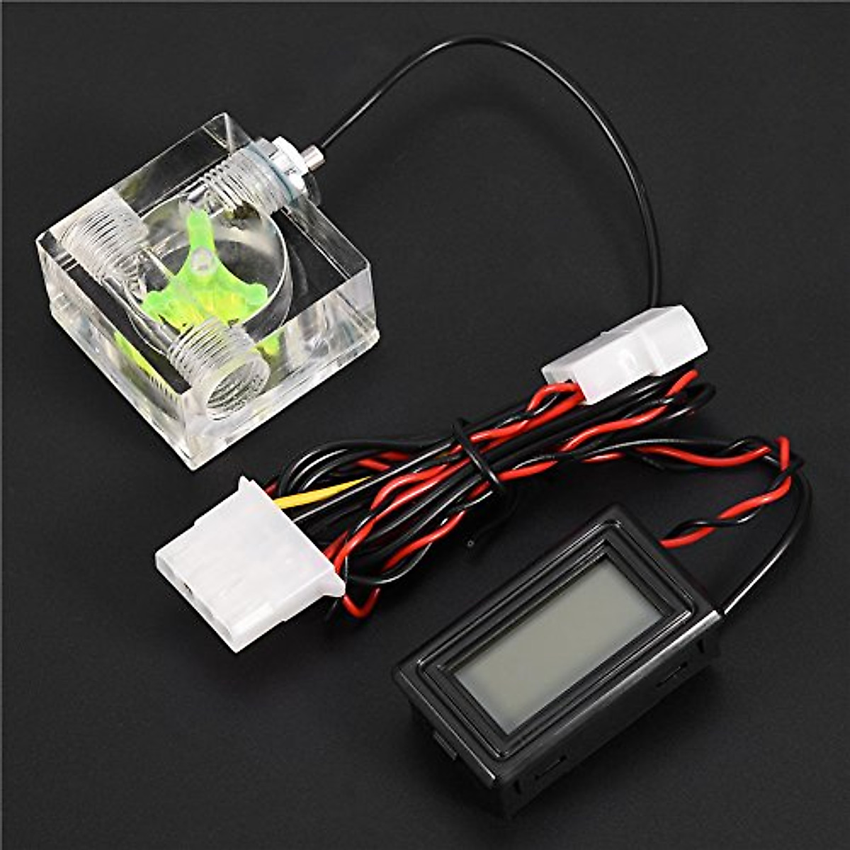 Computer Water Cooling Thermometer, Water Flow Meter, Computer Temperature Detector Kit, PC Computer 3 Way Flow Meter Digital Thermometer Suitable for Water Cooling System Kit