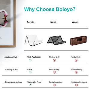 Boloyo Acrylic Business Card Holder for Desk , 6PC Business Card Display Stand Desktop Name Card Organizer Capacity 60 Cards