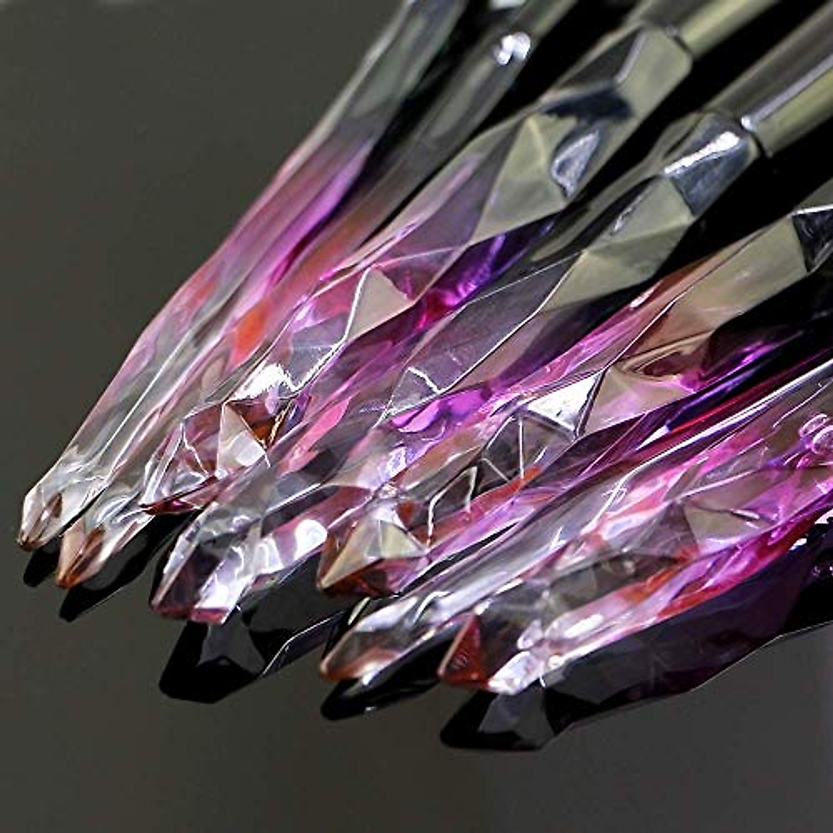 Beautiful Makeup Brushes, Make Up Brushes Set Transparent Handle for Blush Foundation Eye Shadow Kabuki Concealer Cosmetic Brushes Kits Red Black Makeup Tools