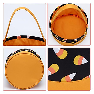 Leziazany Halloween Trick or Treat Bag Halloween Candy Bucket Fabric Tote Gift Candy Bag Candy Polka Dot Skull Pumpkin Stripe Halloween Party Favors