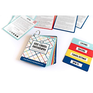 DSLR Cheat Sheet Cards for Canon, Nikon and Sony Cameras - Plastic Quick Reference Photography Cards | Camera Settings, Exposure & Manual Mode (Bright)