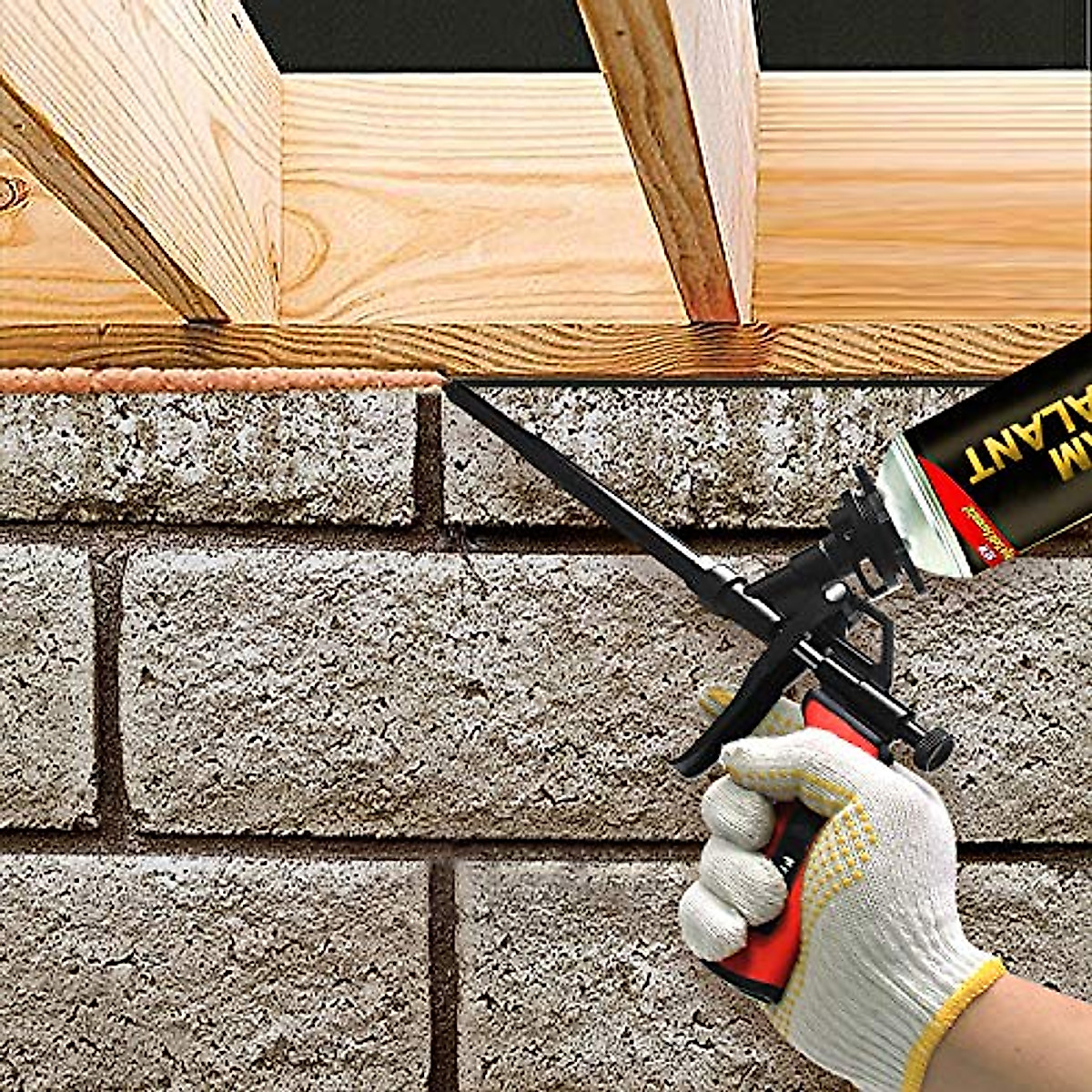 Foam Gun, Preciva Professional Foaming Gun Heavy Duty PU Expanding Foam Gun Spray Application Applicator Caulking Gun (Red)