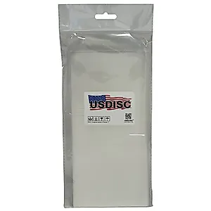 USDISC Storage Pockets 4.375 x 9.375, Flap, 4mil Slimline Die, Clear, Pack of 50